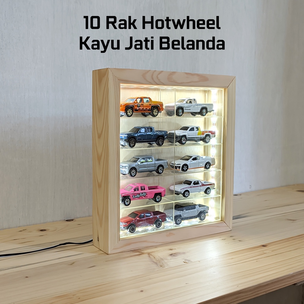 Jual 10 Mobil Rak Hotwheel Premium kayu solid dan akrilik | Shopee ...