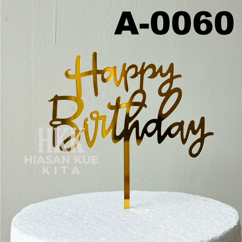 Jual Cake Topper Acrylic HBD / Topper Kue Akrilik Happy Birthday ...