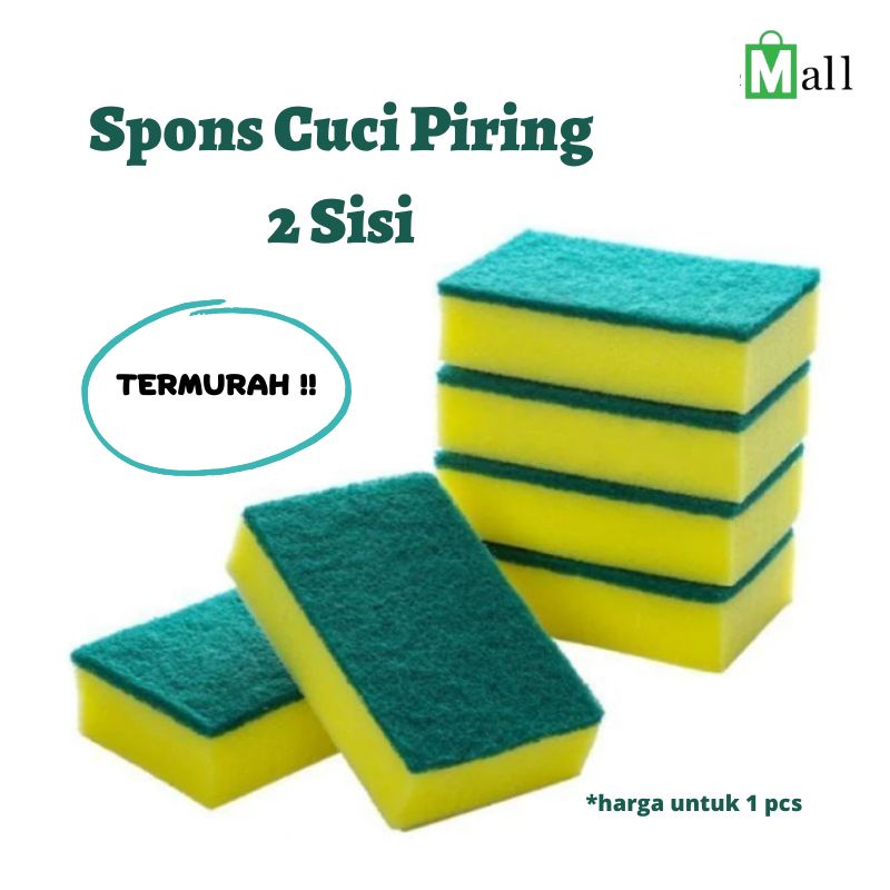 Jual SPONS - Spons Busa Cuci Piring Kuning Busa Kering Sponge 2 Sisi 1 ...