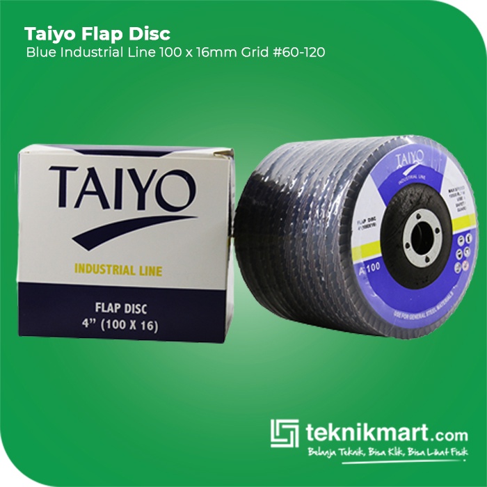 Jual Taiyo Flap Disc Blue Industrial Line #40-240 100 mm | Shopee Indonesia