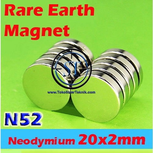 Jual Magnet 20x2 Strong Magnet Neodymium 20x2mm Silinder N52 Coin ...