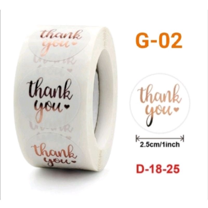Jual stiker thank you 1 roll isi 500 pc stiker roll sticker thank you ...