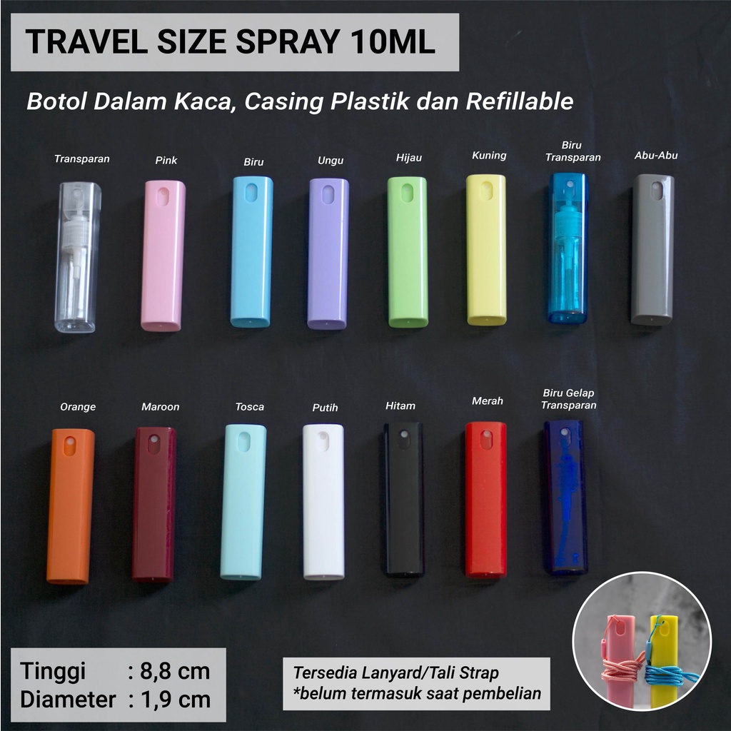 Jual Travel Size 10ml Botol Spray Casing Plastik Parfum Isi Ulang ...