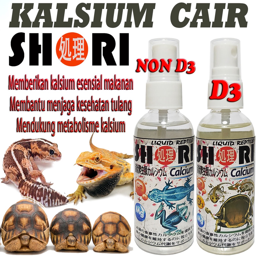 Jual SHORI KALSIUM VITAMIN CAIR LIQUID REPTILE ULAR GECKO KURA SULCATA ...