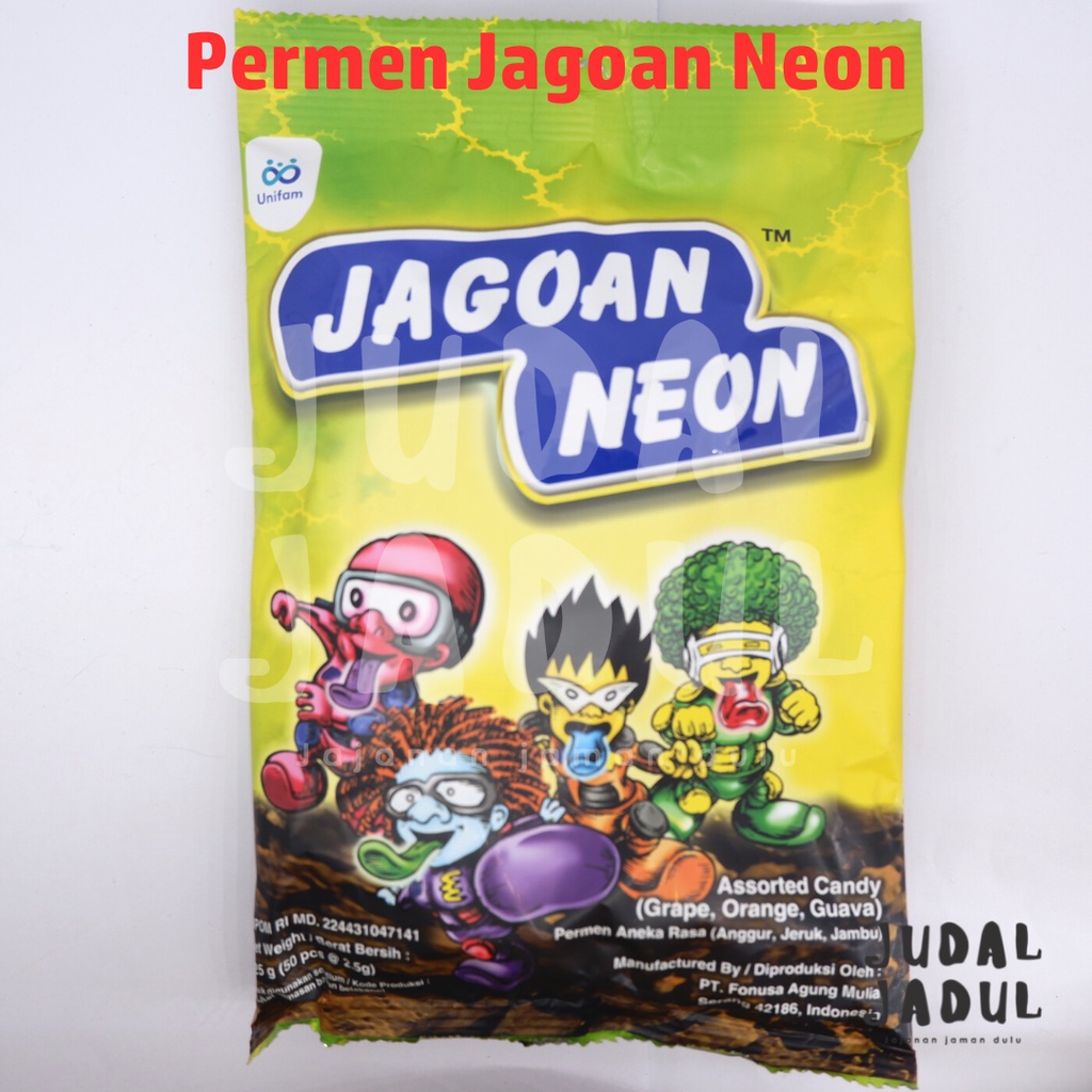 Jual Permen jagoan neon Bag 125gr ( 1 Pack Isi 50 pcs ) / Permen lidah ...