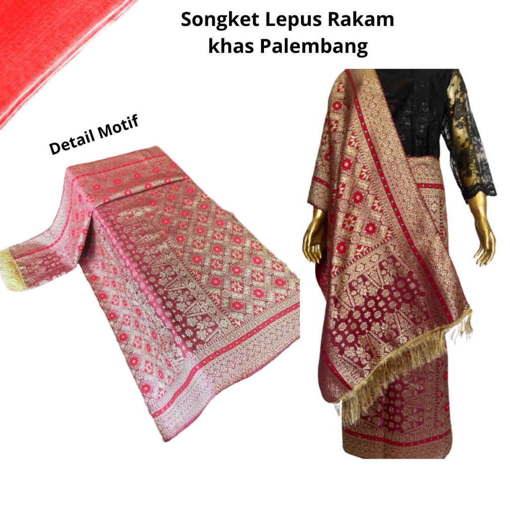 Jual Songket PaSH - Songket Lepus Rakam Khas Palembang Berbagai Macam Warna Dan Motif | Shopee ...