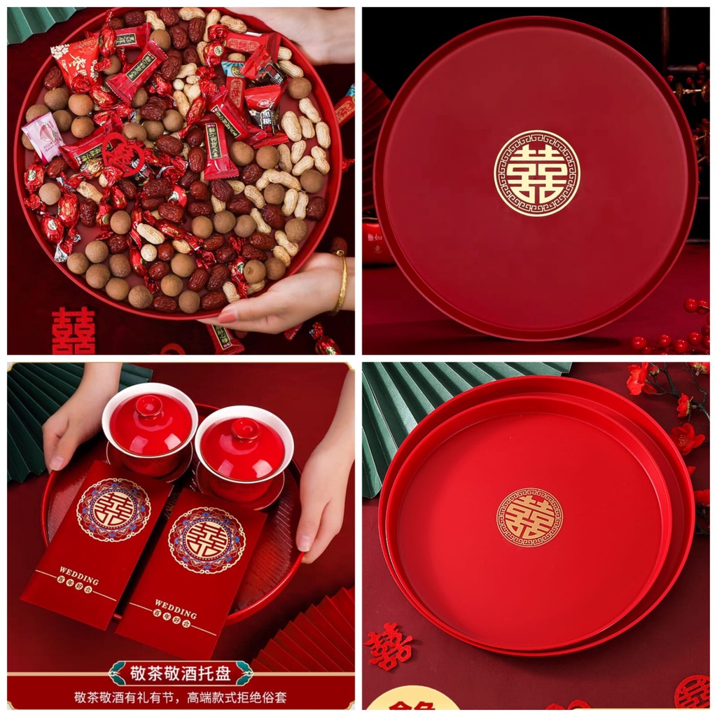 Jual [NESTA HOME] Nampan Merah Pernikahan | Tray Teh Sangjit / Tea Pay ...