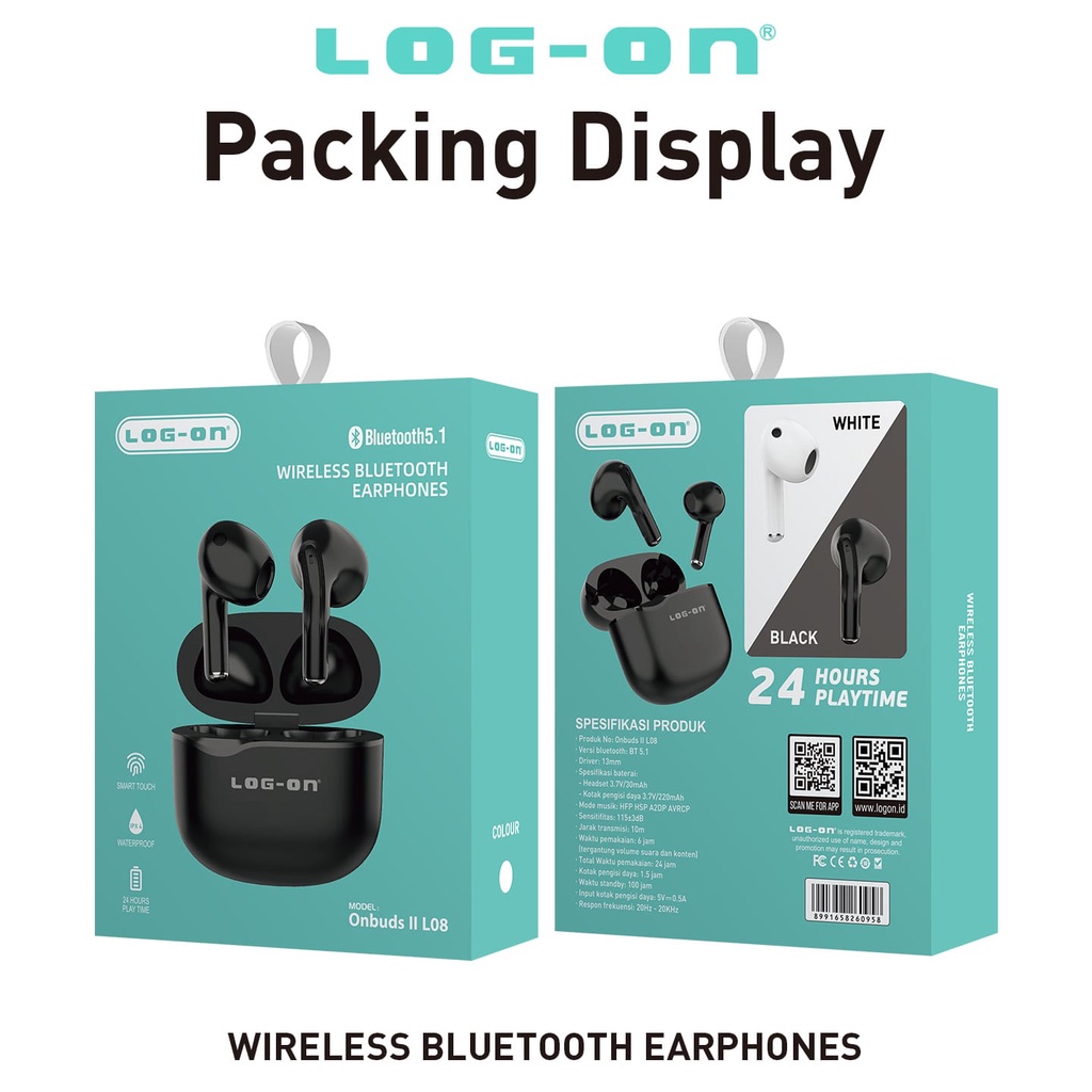Jual LOG ON TWS WIRELESS EARPHONE ONBUDS II LO8 BT5.1 TRUE WIRELESS ...