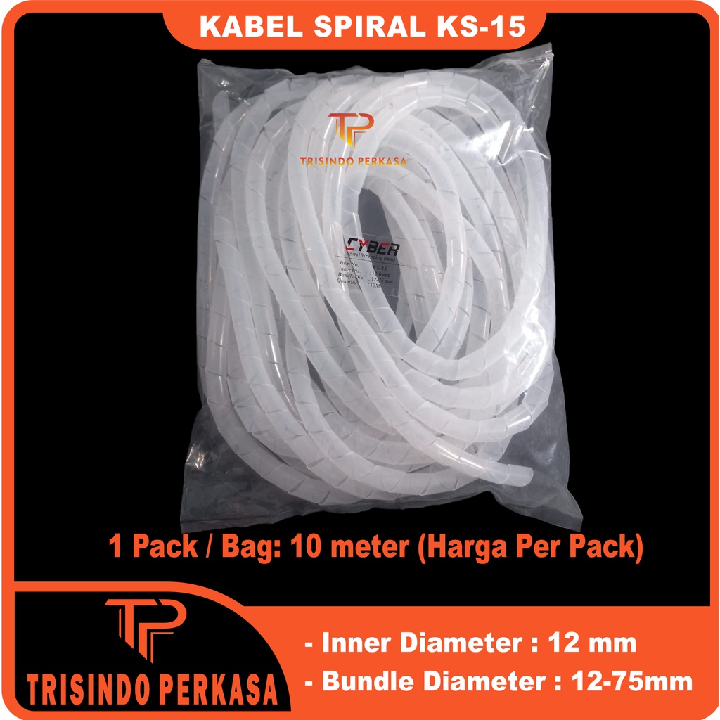 Jual Kabel Spiral / Spiral Wrapping Band KS-15 KS 15 KS15 Spiral Kabel Pelindung Cable Spiral ...