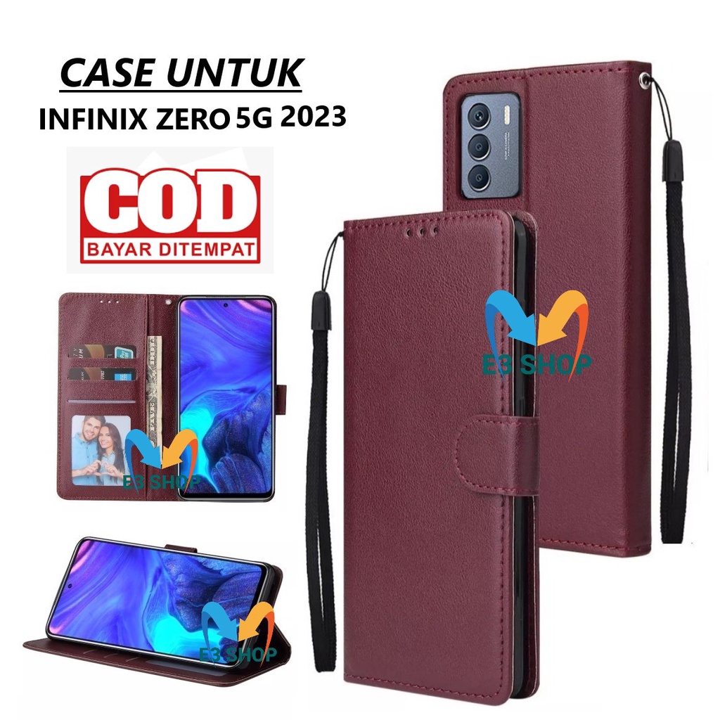 Jual CASE INFINIX ZERO 5G 2023 CASE LEATHER FLIP COVER WALLET STANDING ...