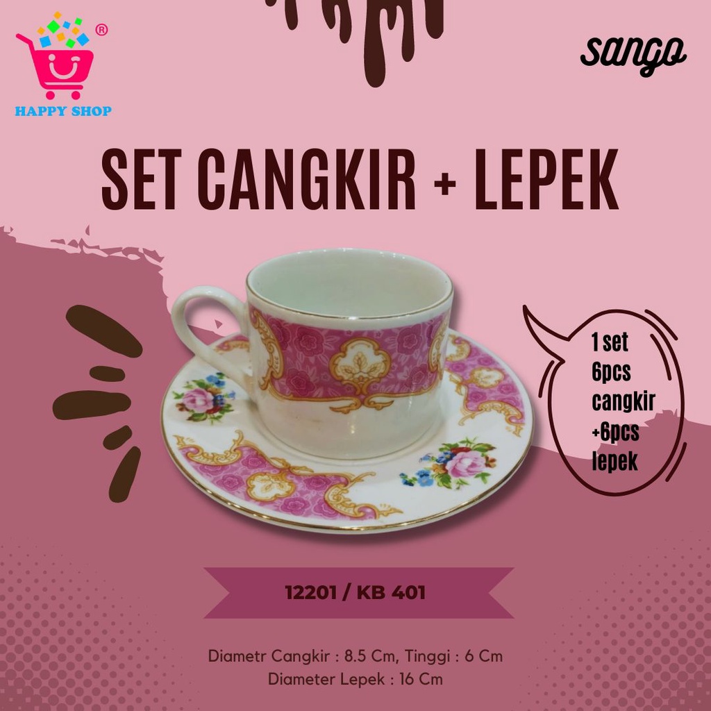 Jual Sango Set Cup + Saucers 12201 | Shopee Indonesia