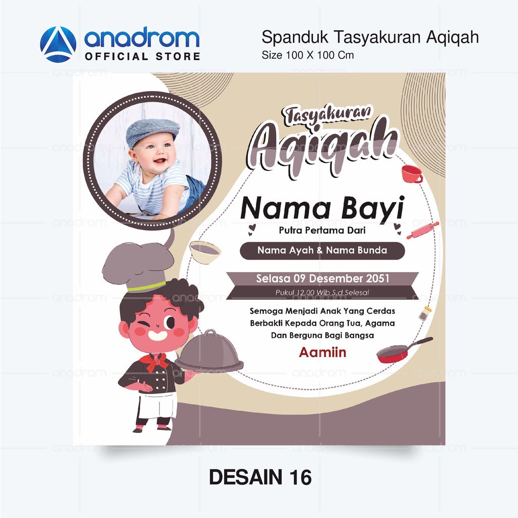 Jual Spanduk Tasyakuran Aqiqah Untuk Laki laki | Banner Aqiqah Custom ...