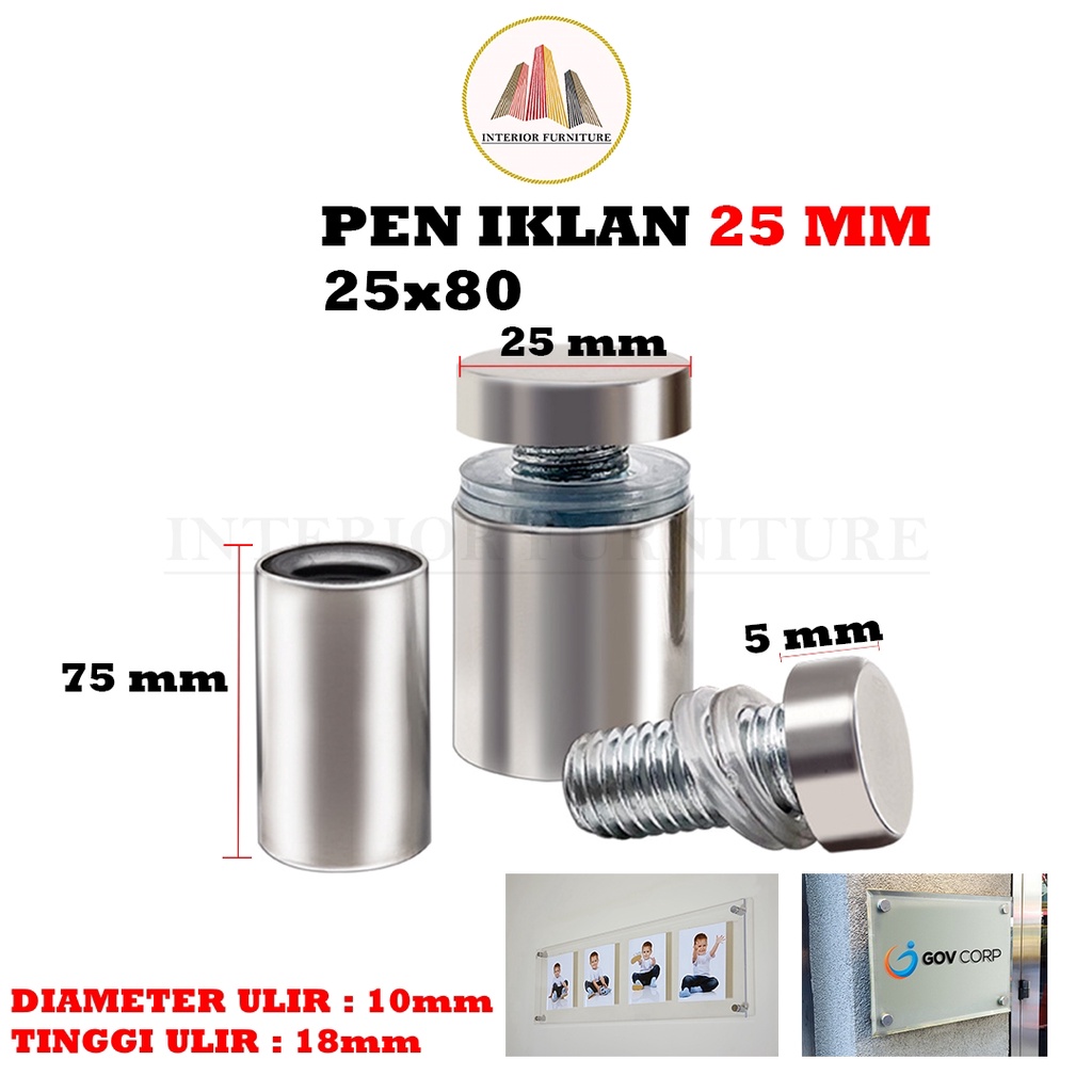 Jual Pen Baut Iklan Kaca Akrilik Sign Board Poster Dinding Reklame ...