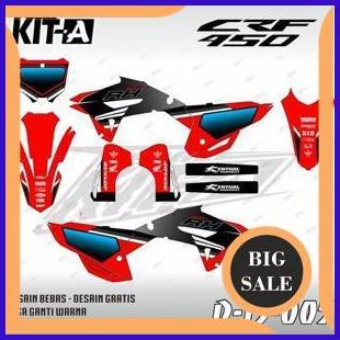 Jual Decal CRF 450 WARNA MERAH GRADASI HITAM BIRU stiker sticker ...