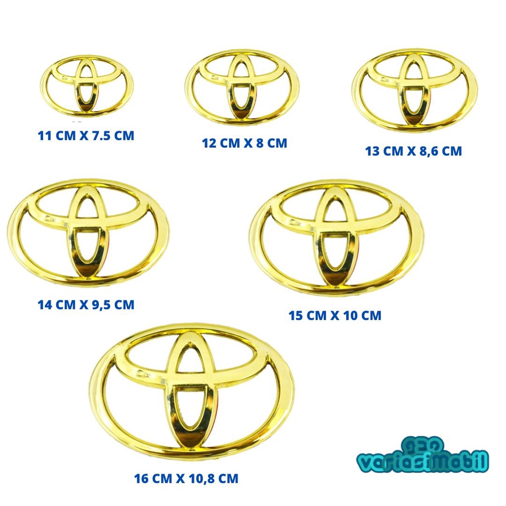 Jual Emblem Logo Mobil Gold Toyota 11cm sampai 16cm | Shopee Indonesia