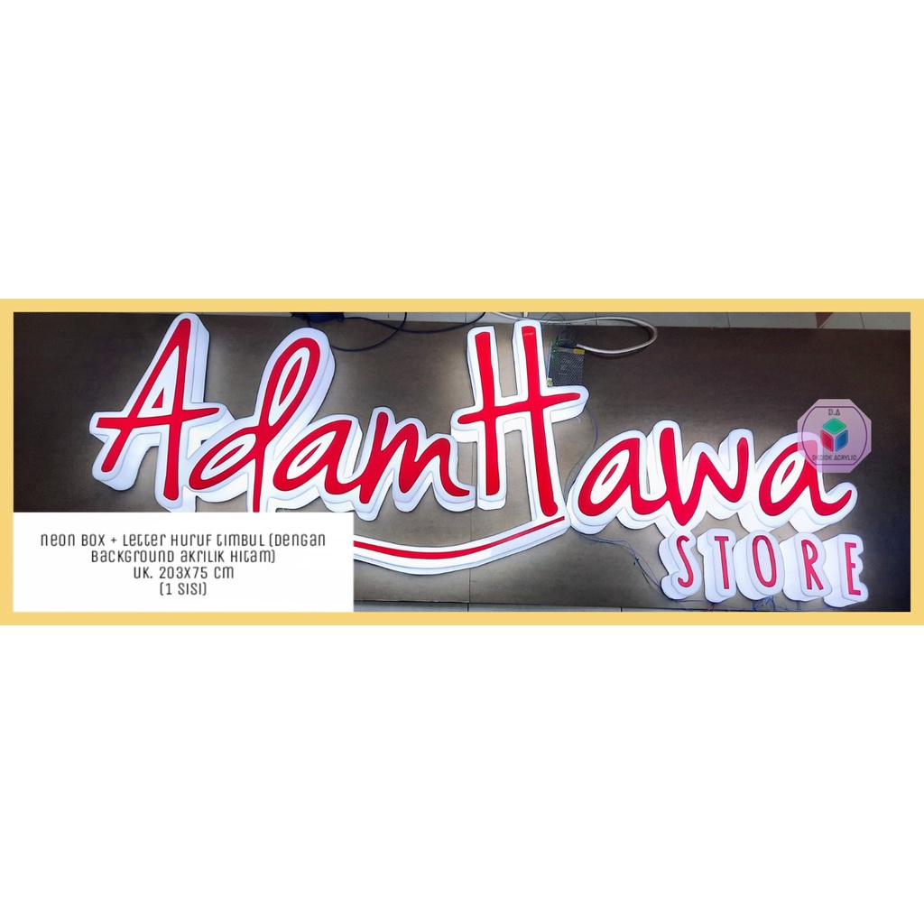 Jual Decide Acrylic Akrilik Neon Box Letter Huruf Timbul Custom Uk ...