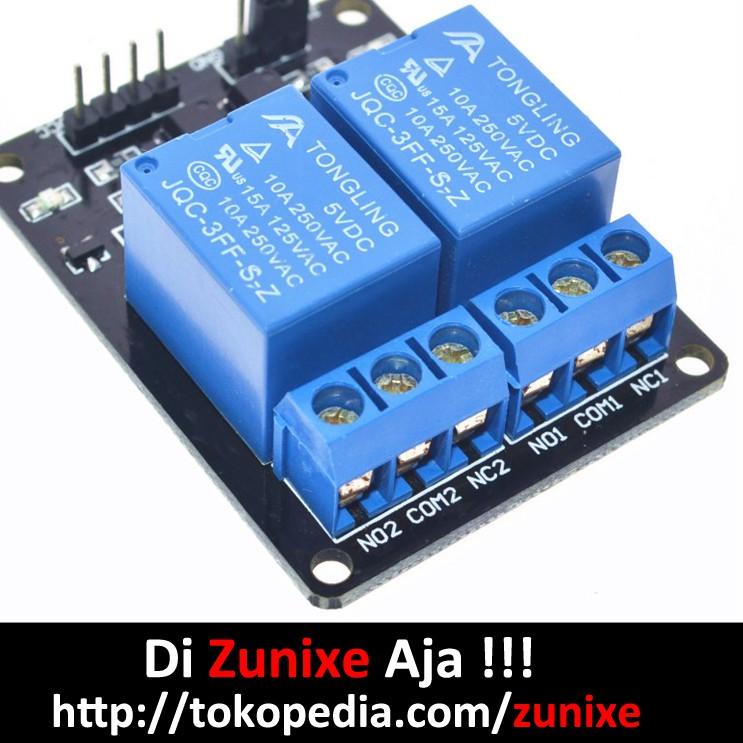 Jual Diskon Termurah 2 CHANNEL RELAY MODULE 5V ARDUINO (OPTOCOUPLER ...