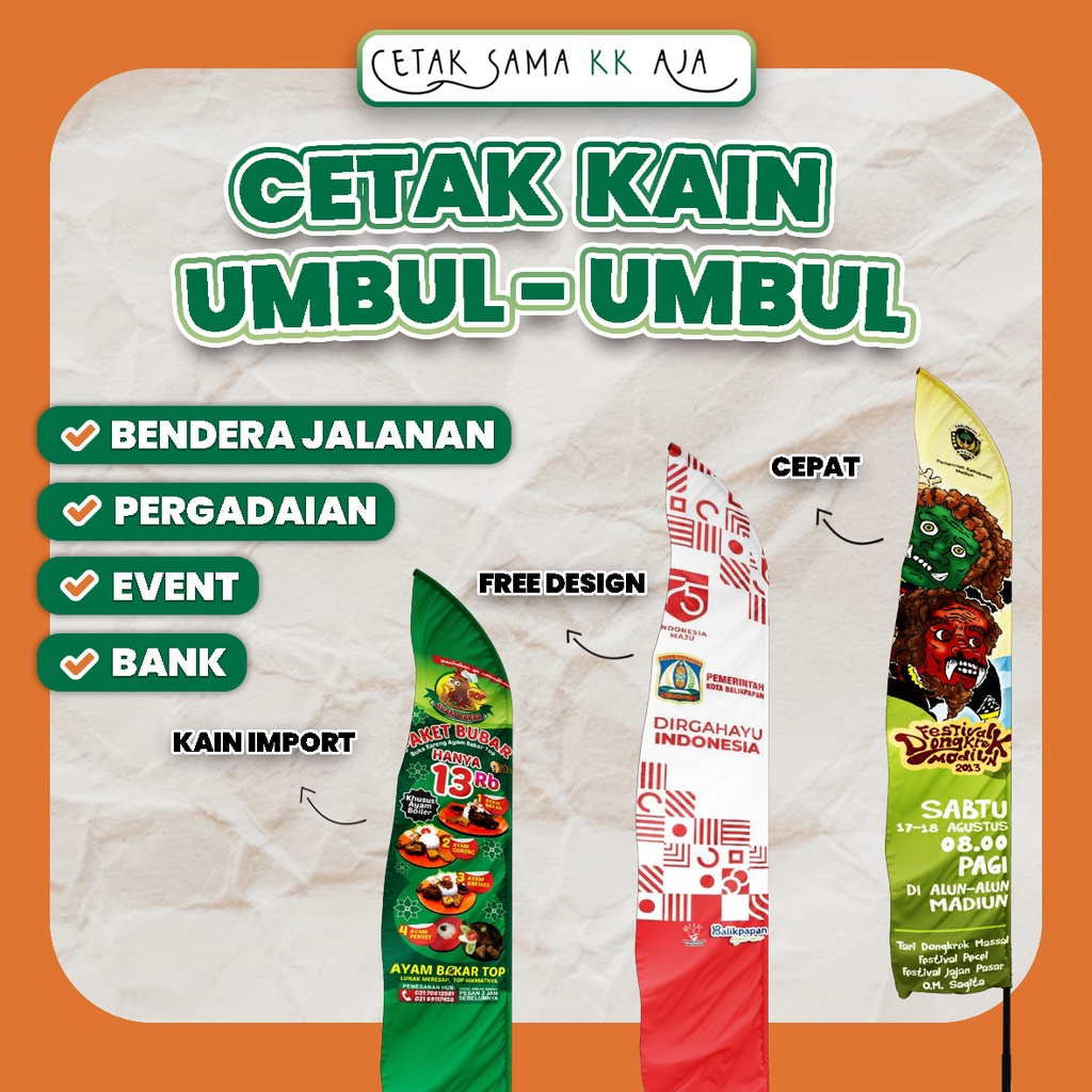 Jual CETAK KAIN UMBUL UMBUL IKLAN BENDERA PARTAI PINGGIR JALAN | Shopee ...