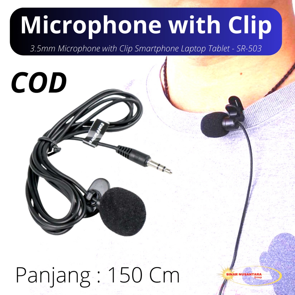 Jual NEW 3.5mm Microphone with Clip Smartphone Laptop Tablet - SR-503 ...