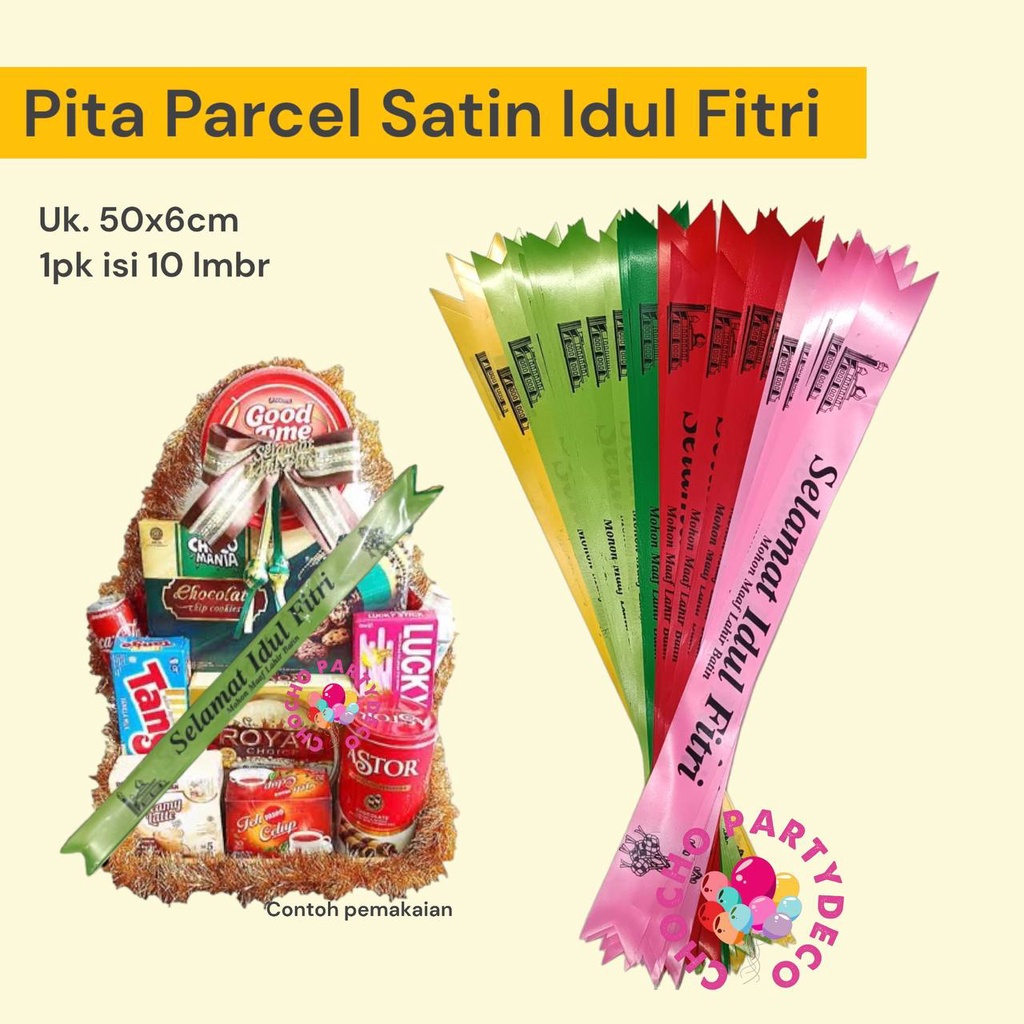 Jual Pita PARCEL LEBARAN IDUL FITRI 50x6 cm / Label Parsel Sablon isi ...