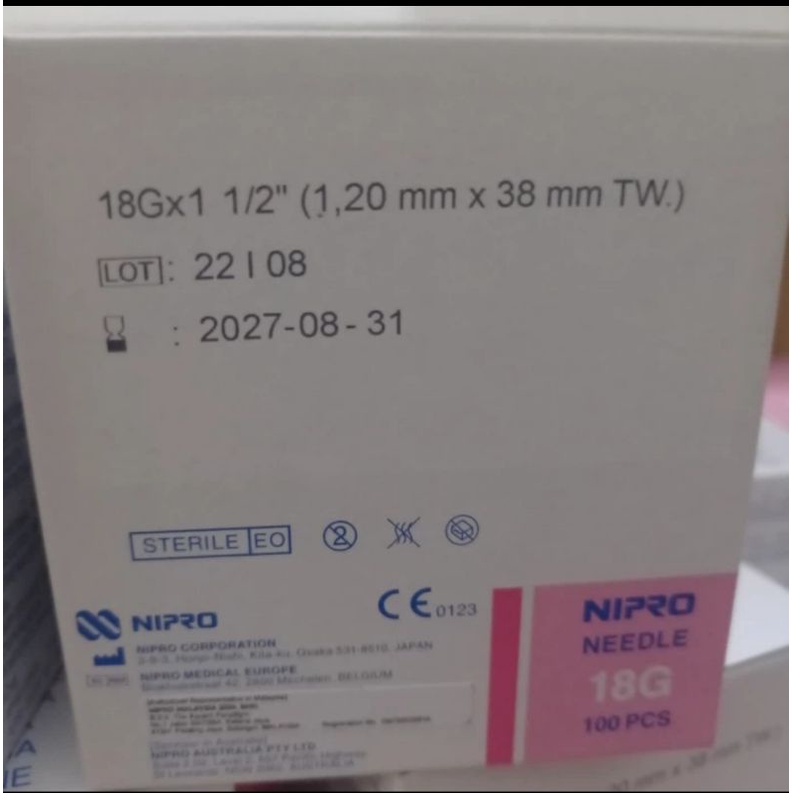 Jual Jarum Nipro Needle 18G - 1Box | Shopee Indonesia