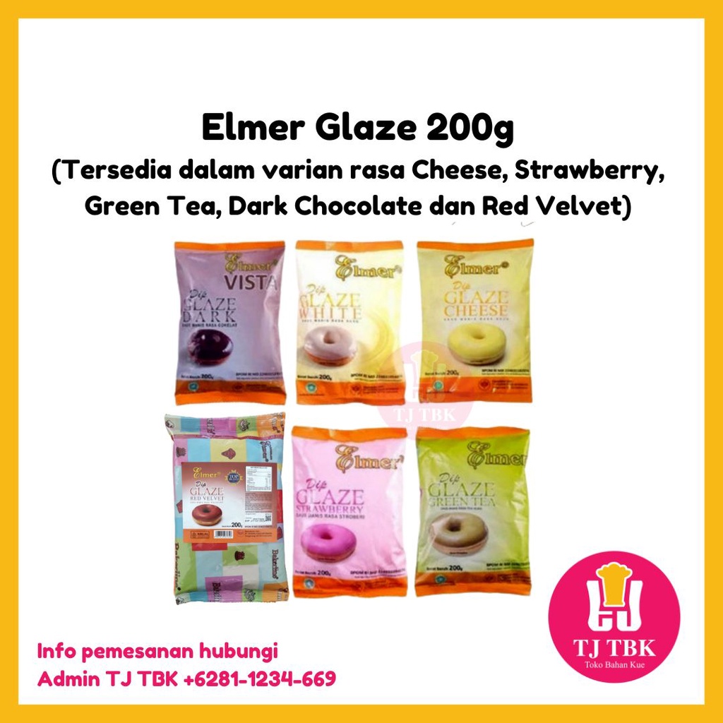 Jual Elmer Glaze 200g (Red Velvet, Green Tea, Dark Chocolate ...