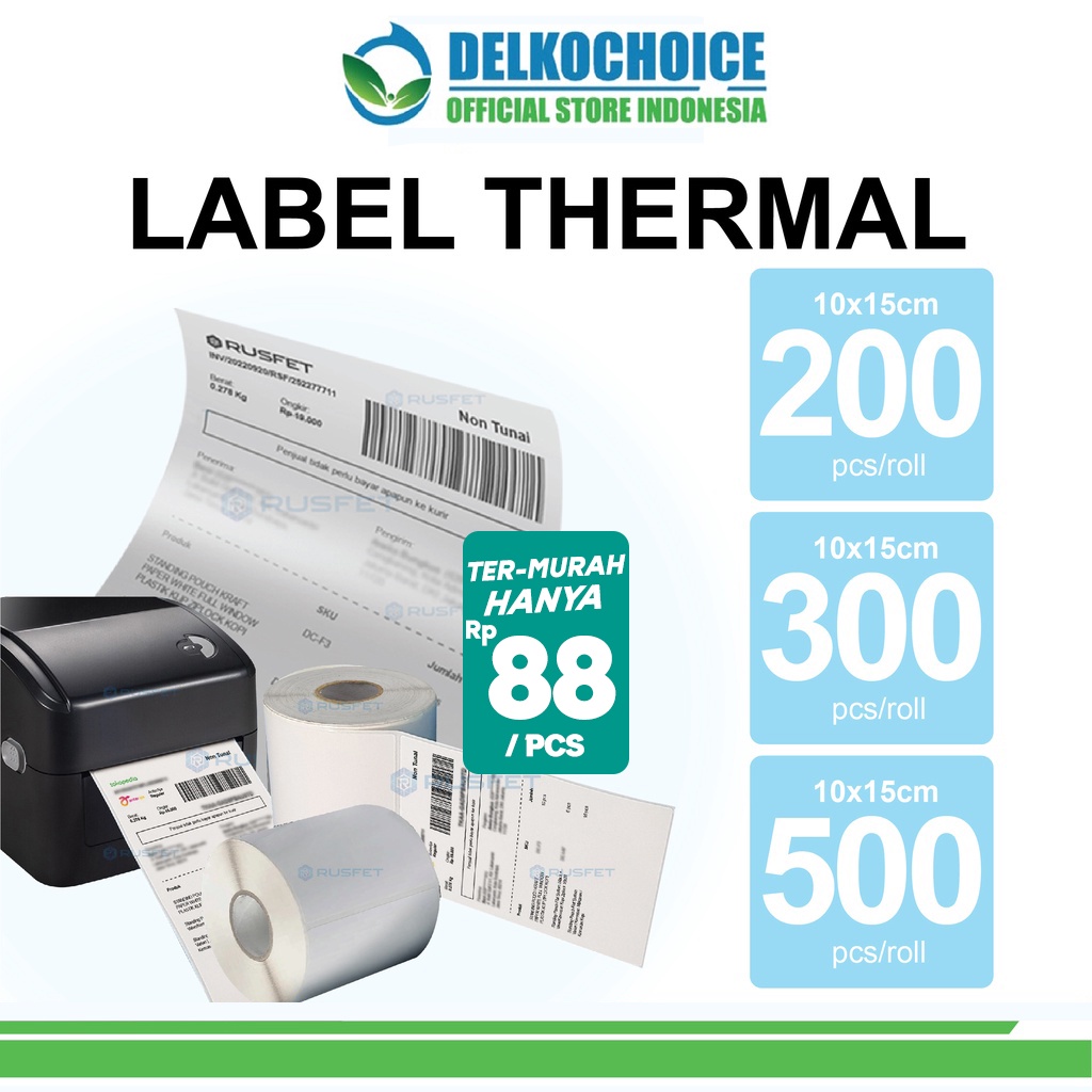 Jual Label Thermal Sticker Kertas Printer Resi Stiker Barcode POS | Shopee Indonesia