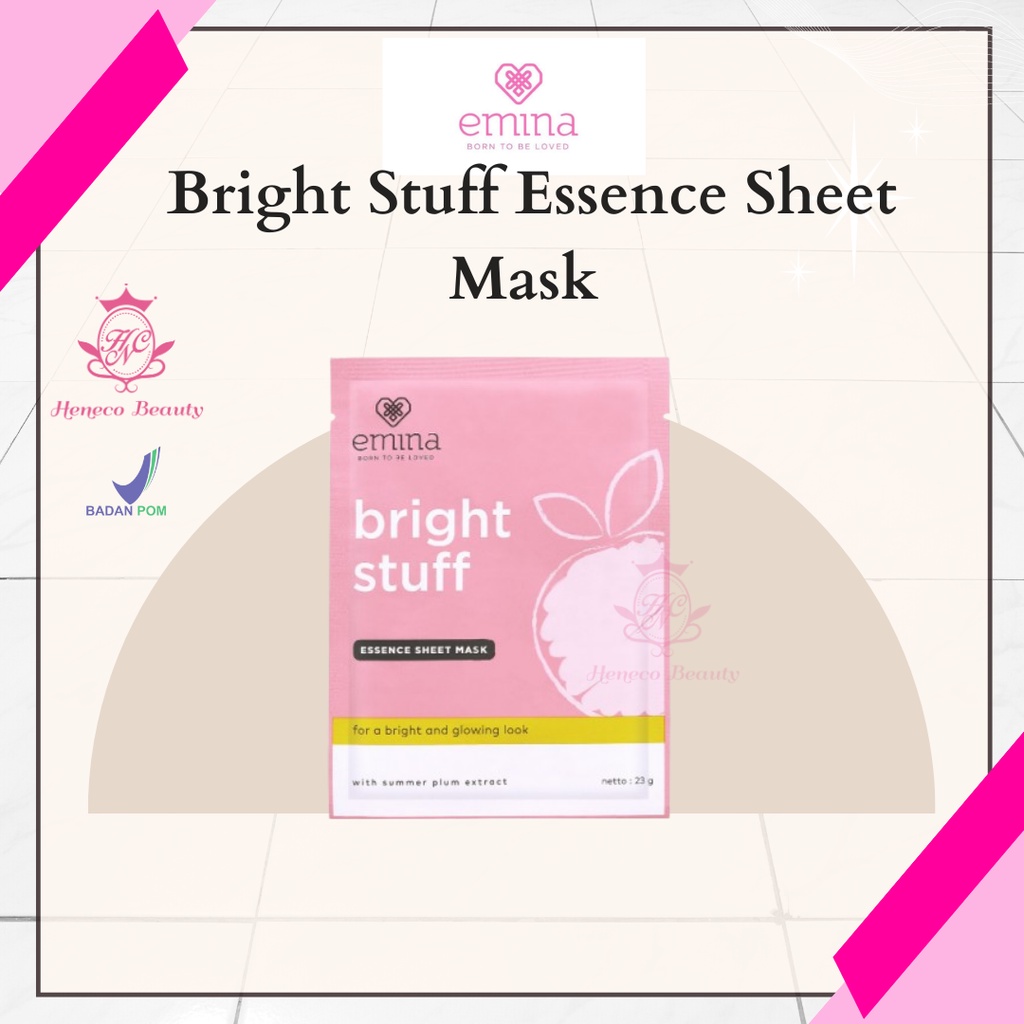 Jual EMINA - Bright Stuff Essence Sheet Mask 23g | Shopee Indonesia