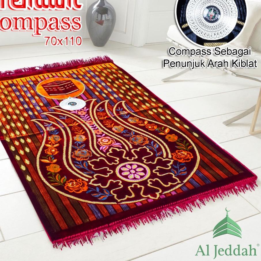 Jual Sajadah Turkey Premium + Compass AL-JEDDAH / Sejadah Turki Kompas ...