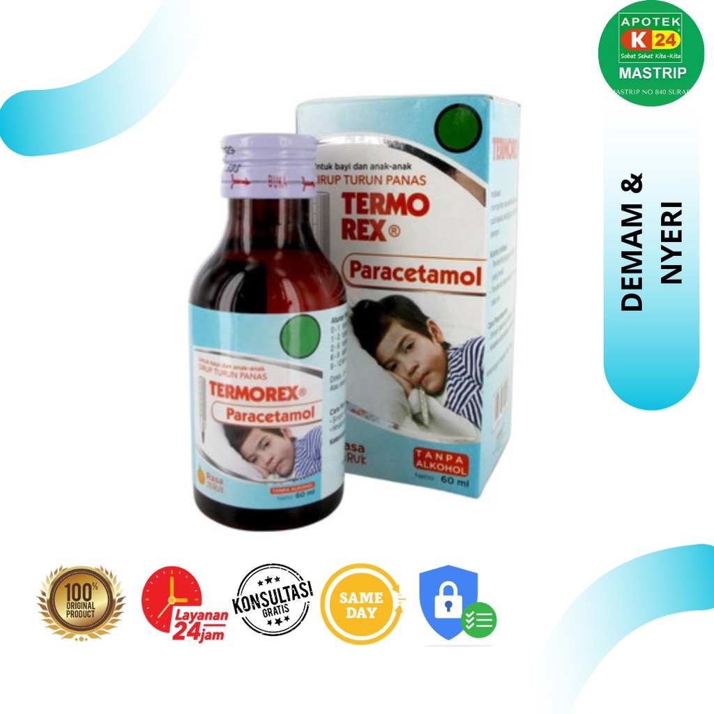 Jual Termorex Sirup / Demam & Nyeri / 0-12 Tahun / 30ml 60ml | Shopee ...