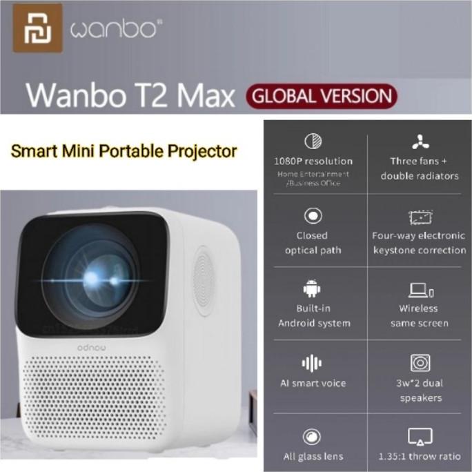 Jual T2 Max Smart Mini Portable Projector 250 Ansi Lumens Projektor Led ...