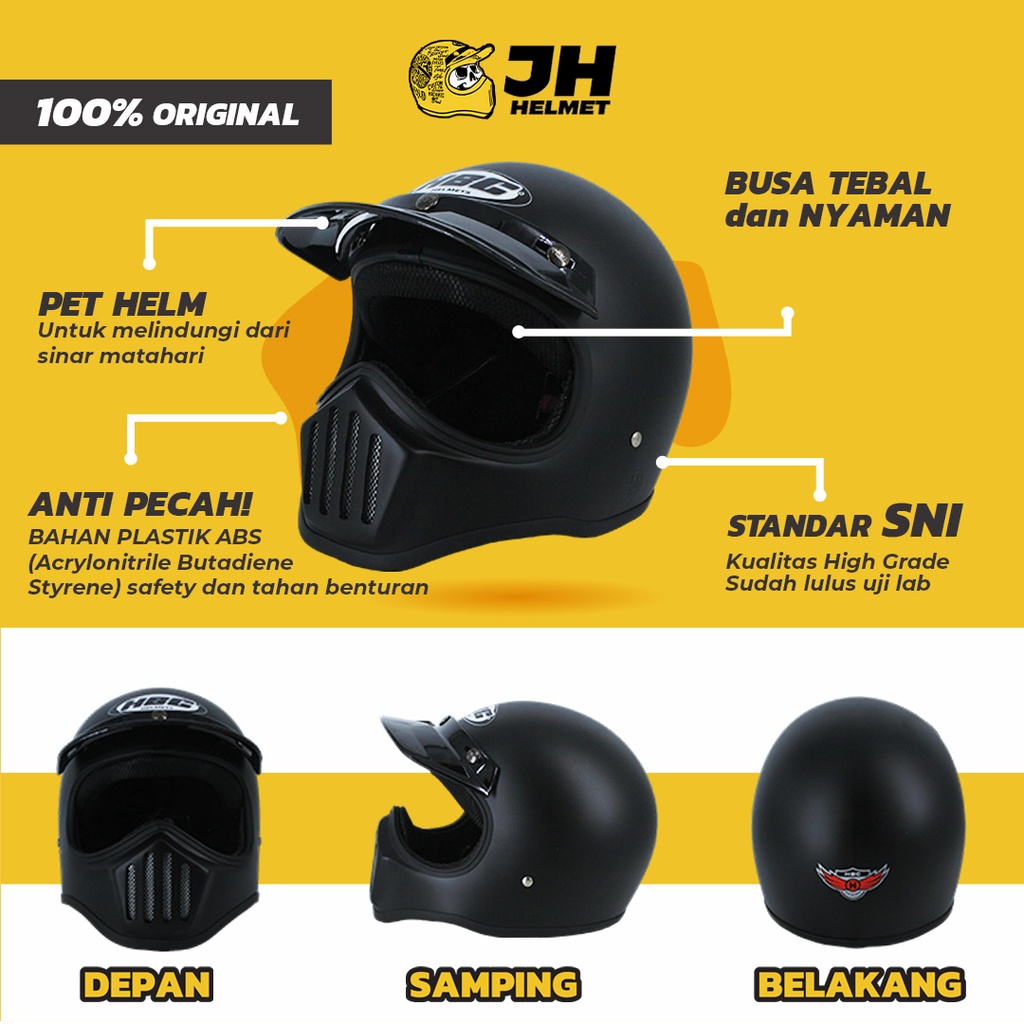 Jual Helm Cakil HBC Polos + FREE GOGGLE | Original 100% | GRATIS ONGKIR ...