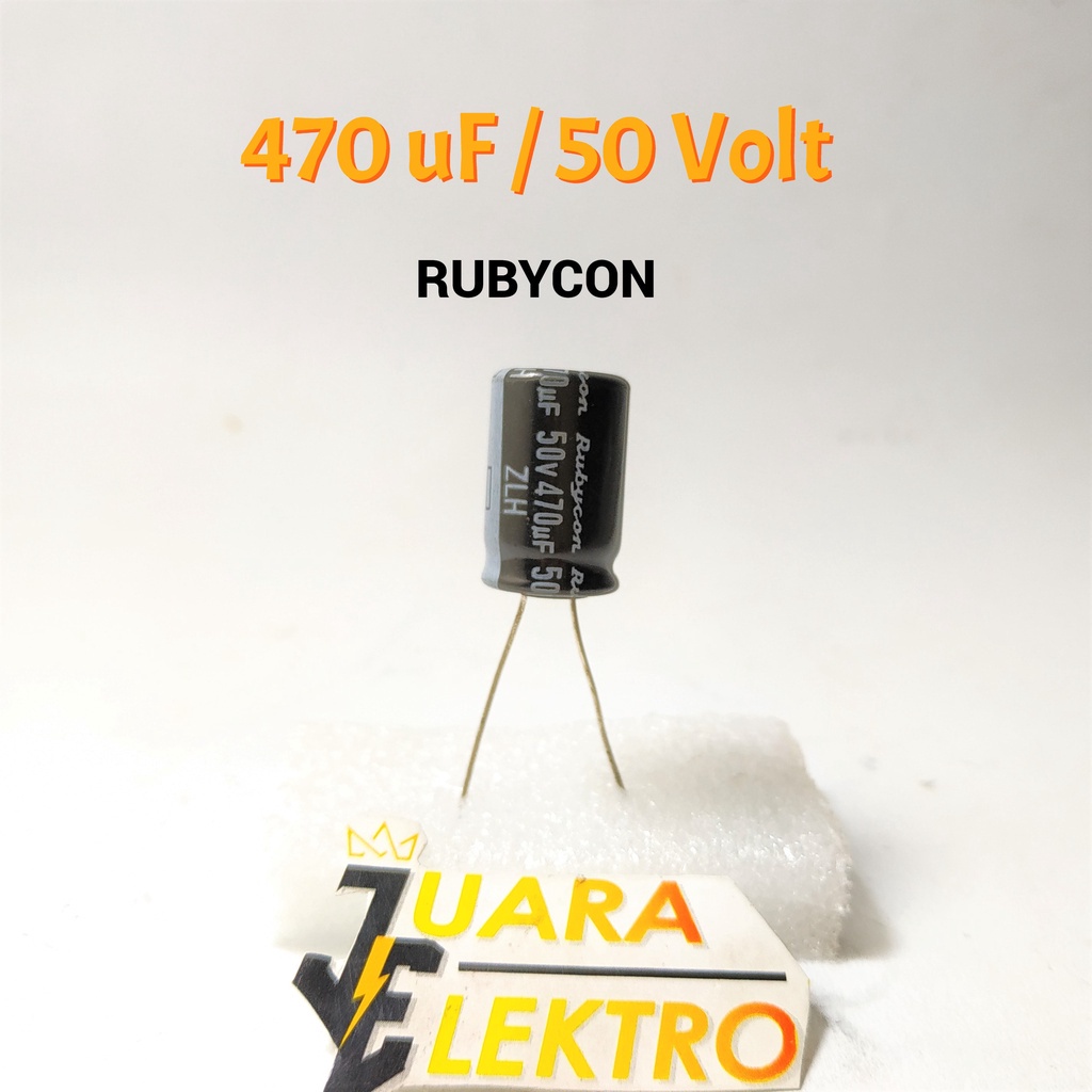 Jual KAPASITOR ELCO 470uF / 50V | Elko 470 uF/50 Volt (RUBYCON) | Shopee Indonesia