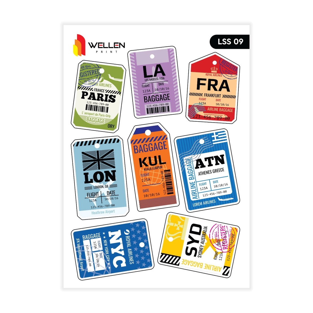 Jual WELLEN PRINT - Sticker Set Koper / Print Sticker Koper Travel ...
