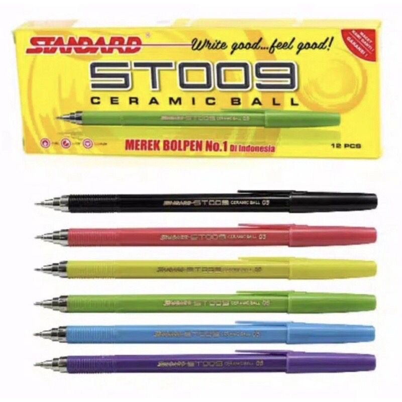 Jual BULPEN/BULPOINT STANDARD ST-009 HITAM (ISI 12 BIJI) | Shopee Indonesia
