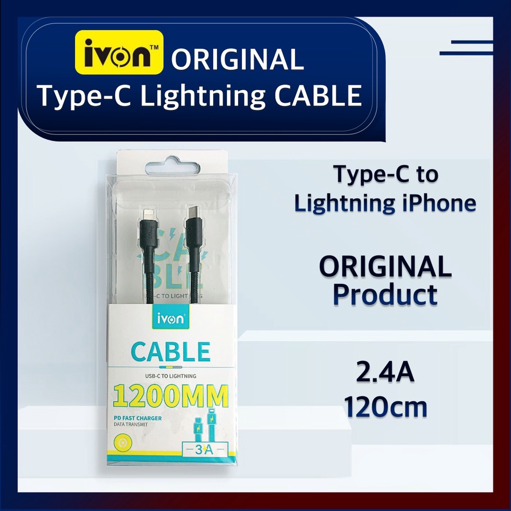 Jual IVON ORIGINAL Kabel Data Apple Type C to Lightning Charging iPhone ...