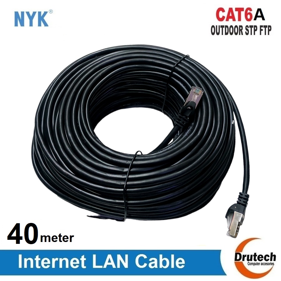 Jual NYK Kabel Lan FTP Cat6A Outdoor 40m Internet Ethernet RJ45 | Shopee Indonesia