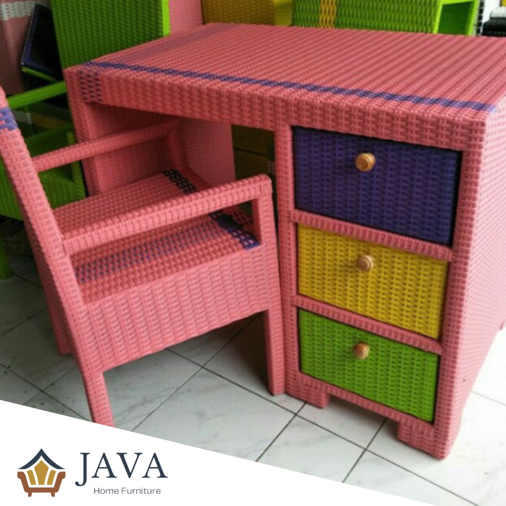 Jual Set Meja Kerja Kantor Rotan Sintetis - Java Home Furniture ...