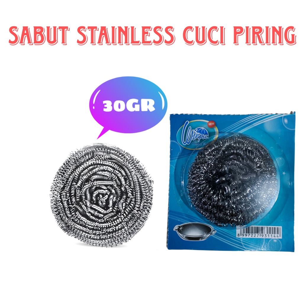 Jual SABUT STAINLESS SABUT CUCI PIRING 20 gr PENGGOSOK PANCI | Shopee ...