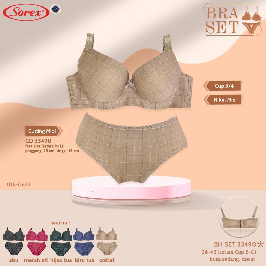 Jual (Set Bra) Bh Bra Set Sorex 17129 , 33490 Cup C (38-42) Kait 3 | Busa Sedang Berkawat |fx ...