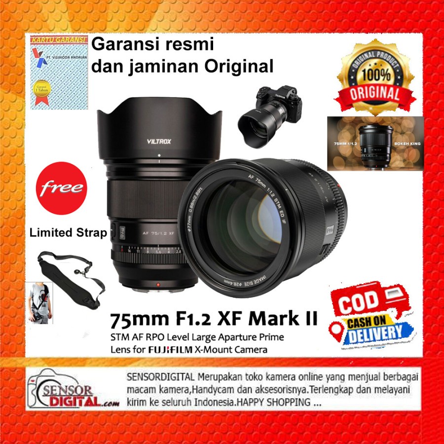 Jual Viltrox 75mm f1.2 Fuji X Auto Focus Fujifilm Lens Garansi Resmi PT VISIMODA | Shopee Indonesia