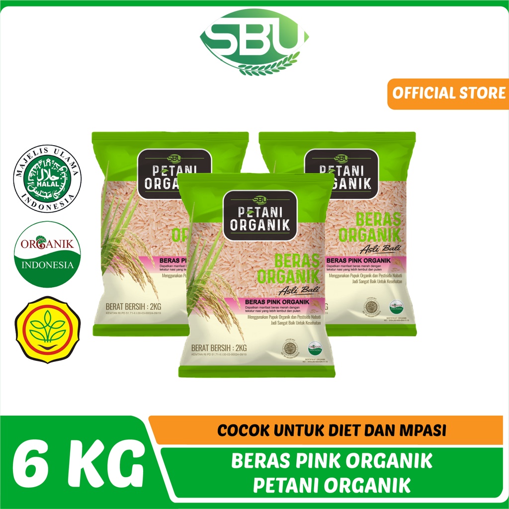 Jual Beras Pink Petani Organik Bundling 6kg - Cocok Untuk Diet dan ...