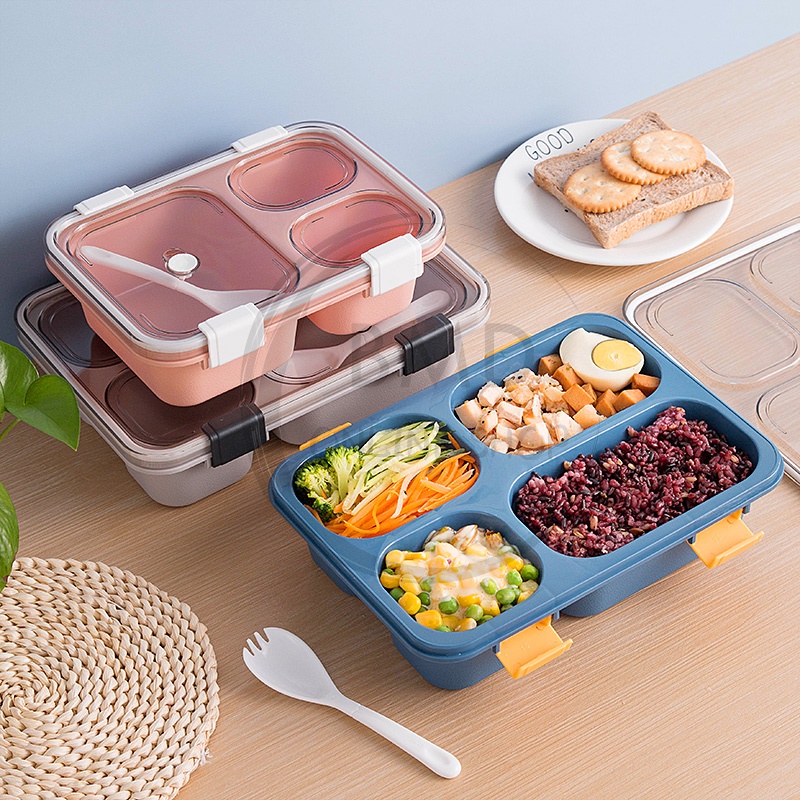 Jual Kotak Makan Siang Sekat / Lunch Box Anak dengan Tutup / Kotak Bekal | Shopee Indonesia