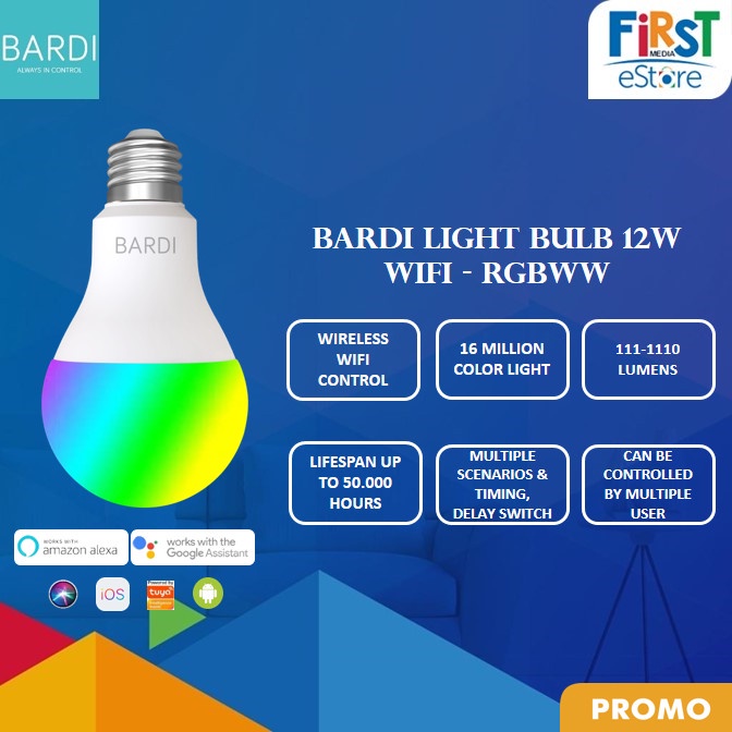 Jual [Smart ] Bardi Smart Bulb Rgbww 12W [Lamp] | Shopee Indonesia
