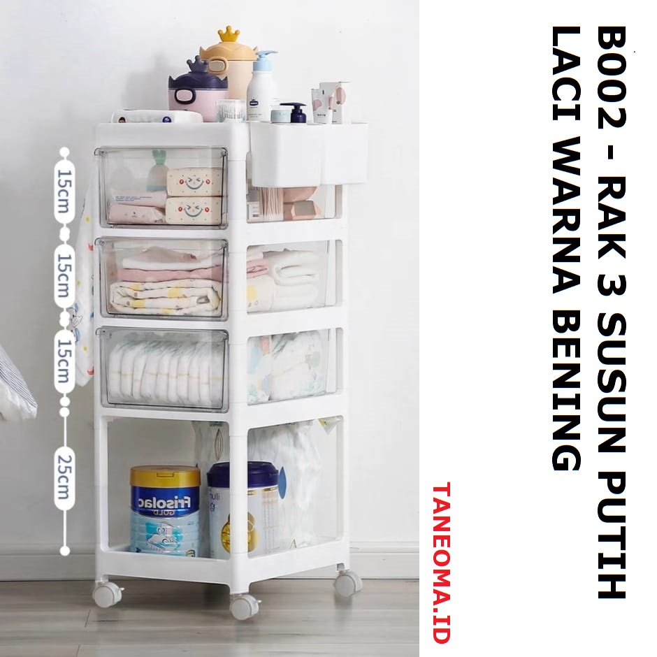 Jual Rak Organizer Multifungsi Laci Bening Transparan Biru dan Putih ...