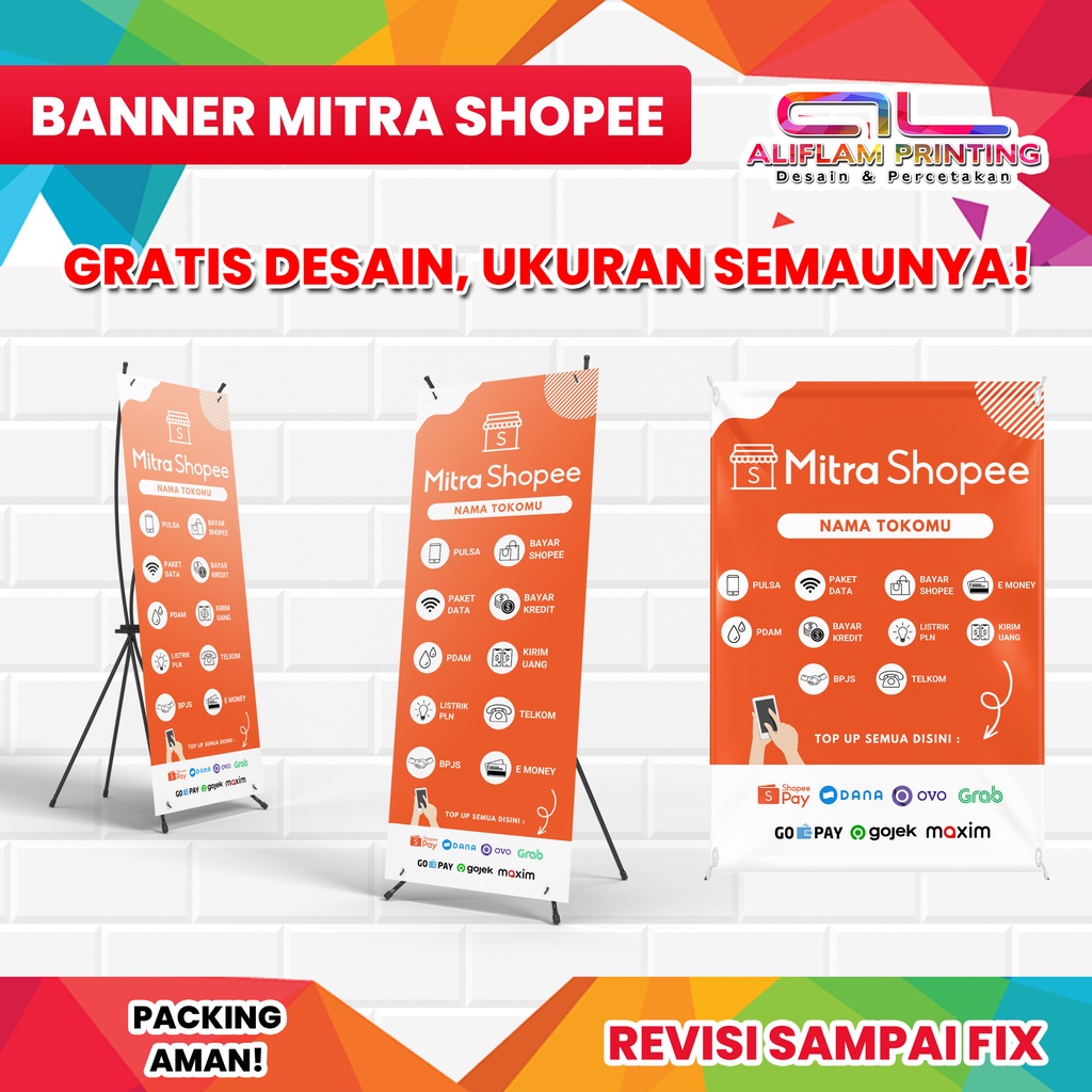 Jual CETAK BANNER SPANDUK MITRA SHOPEE | TERSEDIA BANYAK UKURAN | BISA GANTI NAMA TOKO | Shopee ...