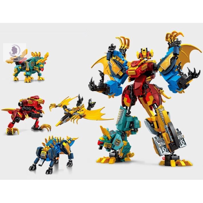 Jual Sembo Block 4 in 1 Robot Dinosaur 205074-77 | Shopee Indonesia