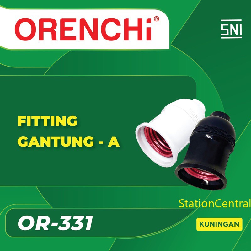 Jual Fitting Gantung E27 ORENCHI OR-331 SNI Kuningan / Fitting Gantung Bulat Orenchi OR331 Hitam ...