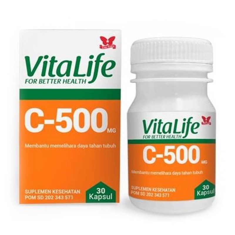 Jual VitaLife C-500 / Vitamin C 500mg isi 30 Kapsul by Bintang Kupu-Kupu | Shopee Indonesia