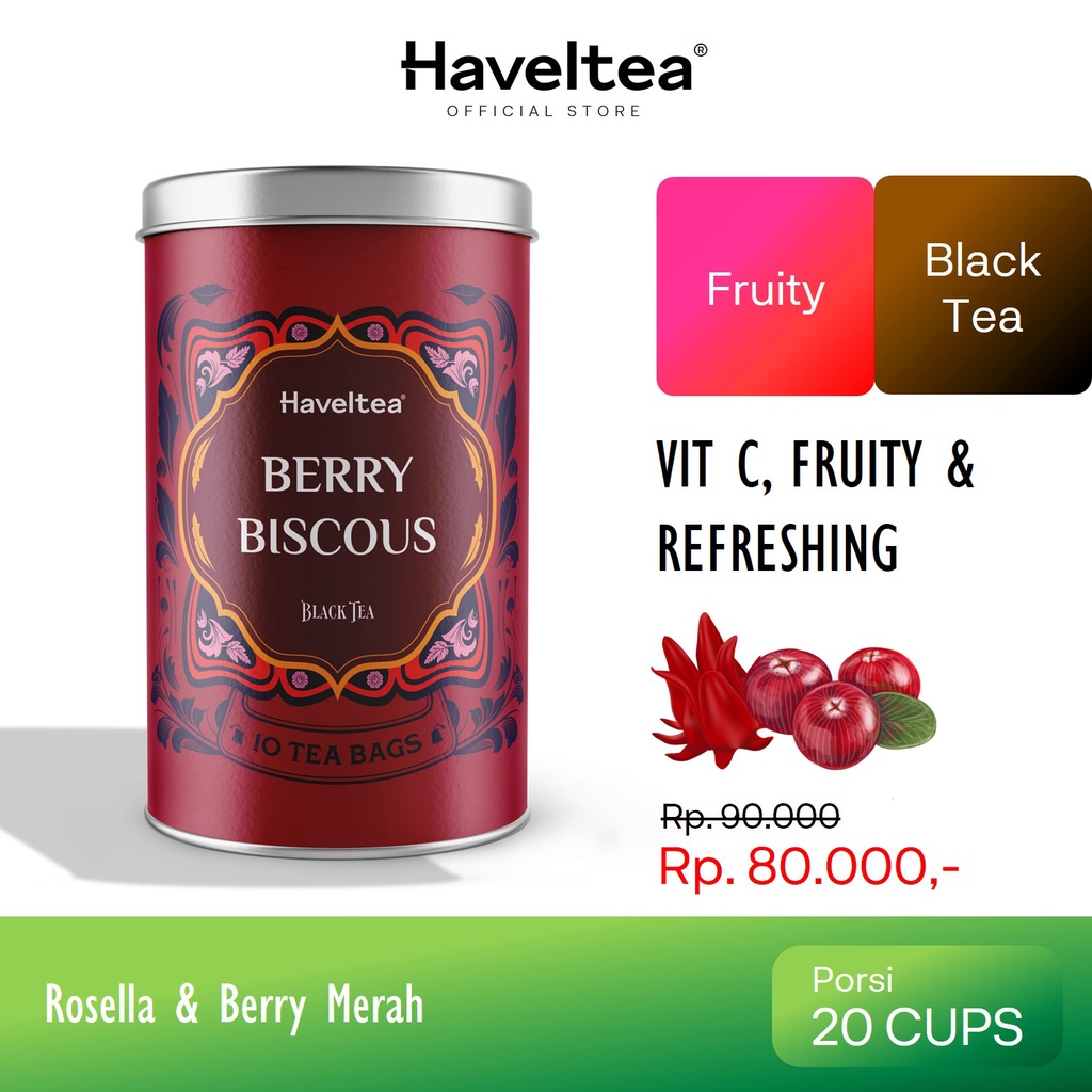 Jual BERRYBISCOUS | Big Tin | Haveltea | Fruit Tea | Berry Hibiscus ...